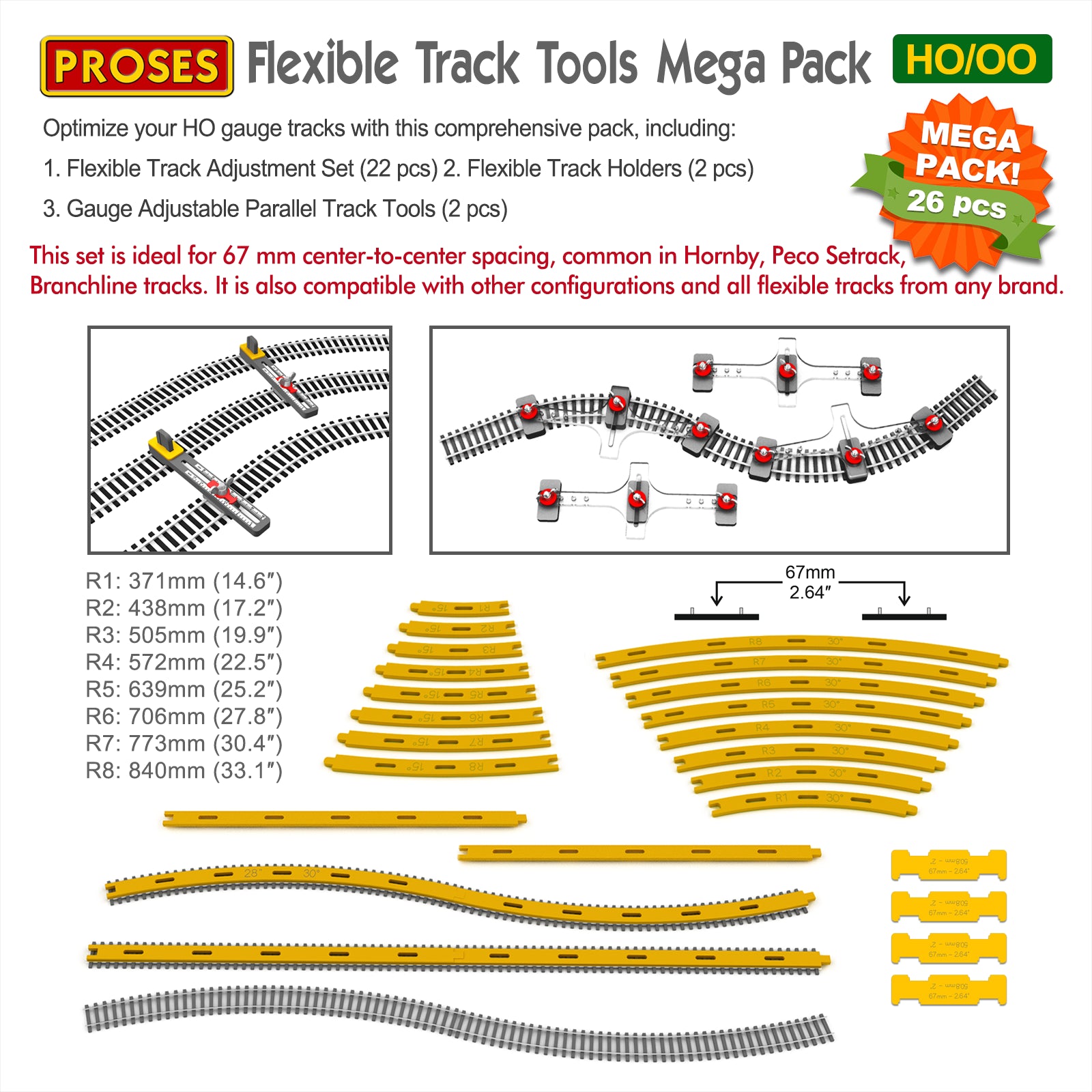 HO Gauge Flexible Track Laying Mega Pack – Proses Smart Hobby Tools