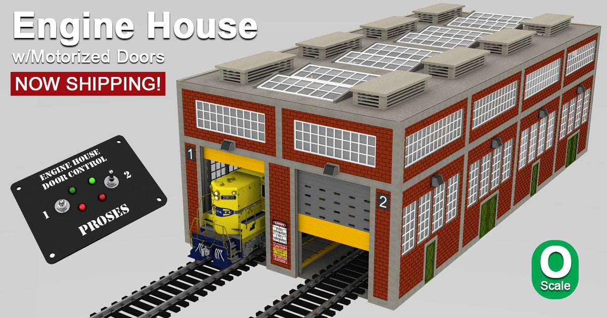 O Scale Modern Engine House w/Motorized Working Doors and Lights ...