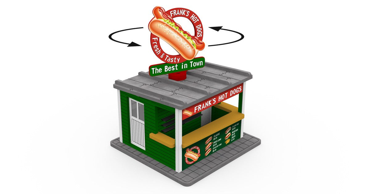 O Scale Hot Dog Booth w/Motorized Rotating Banner – Proses Hobby Shop
